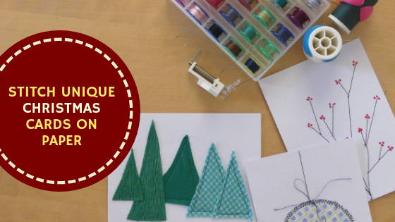 Stitch unique Christmas cards on paper with a sewing machine | Madam ...