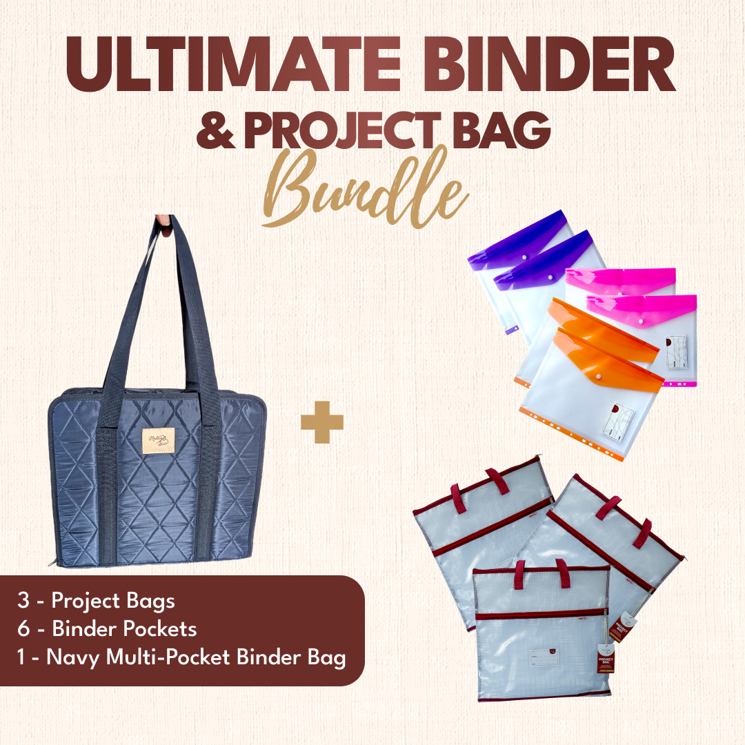Ultimate Binder & Project Bag Bundle - Navy Binder Pocket – MadamSew
