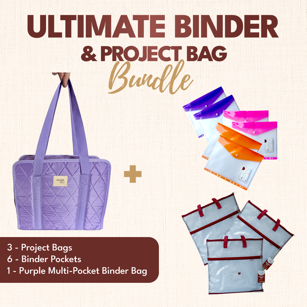 Ultimate Binder & Project Bag Bundle - Purple Binder Pocket – MadamSew