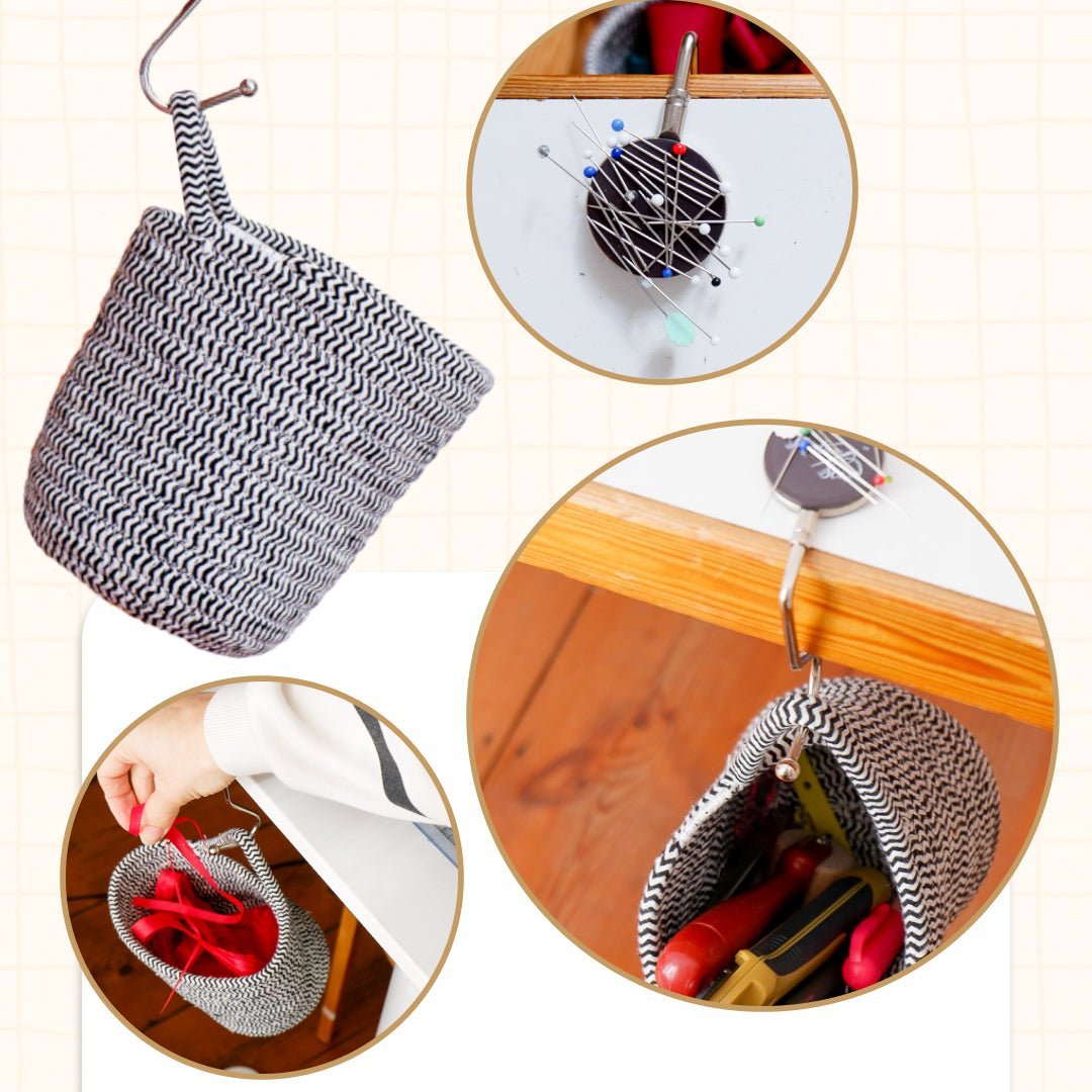 Hanging Scrap Bin with Magnetic Pin Holder – MadamSew