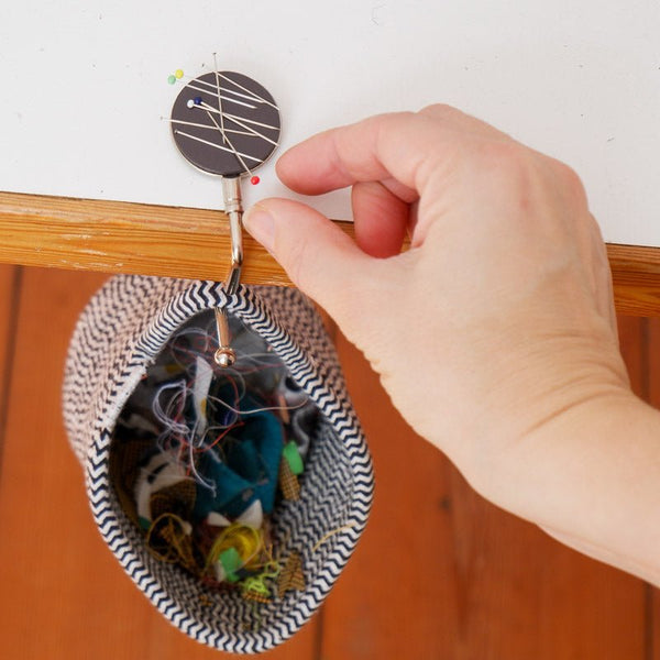 Hanging Scrap Bin with Magnetic Pin Holder – MadamSew