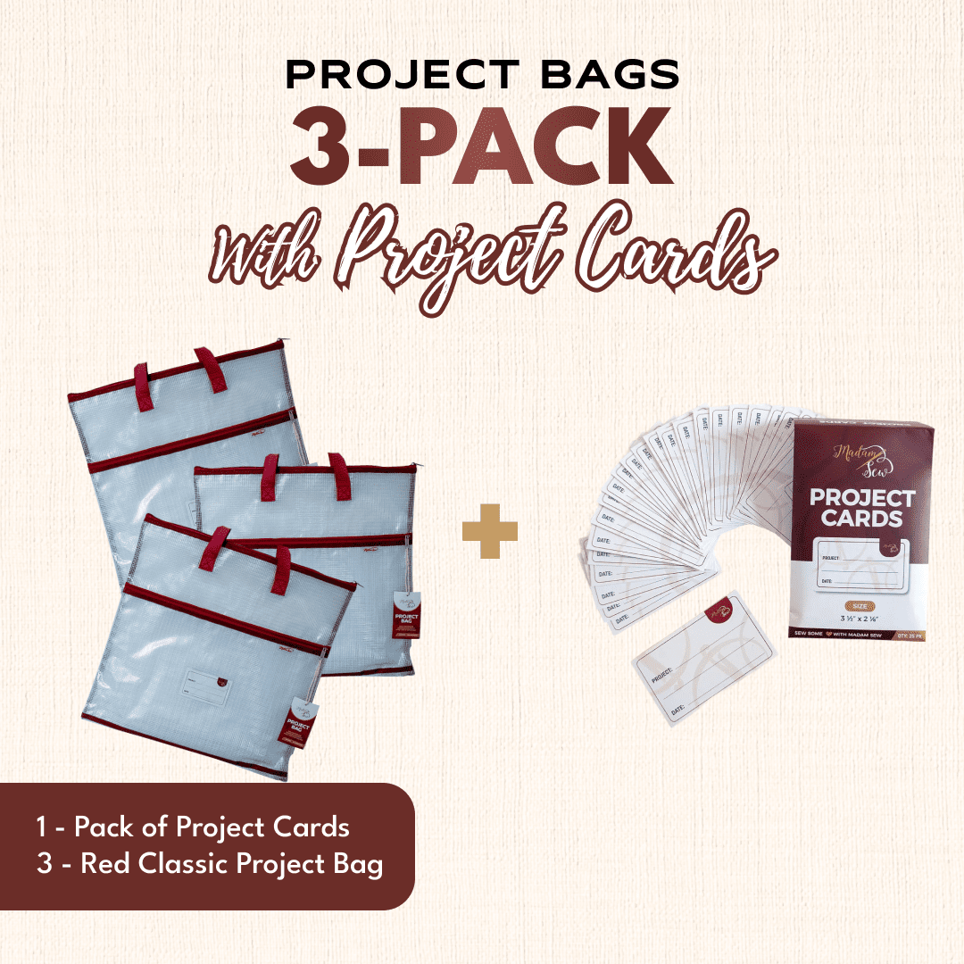 Project Bags (All Red) - 3 Pack with Project Cards – MadamSew