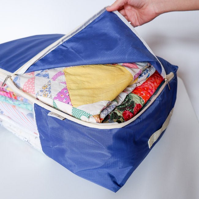 Blue Storage Bags for quilts, throws, pillows, blankets,... – MadamSew