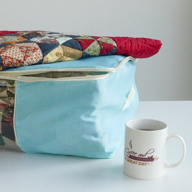 Storage Bags for Quilts, throws, pillows, blankets in color turquoise ...