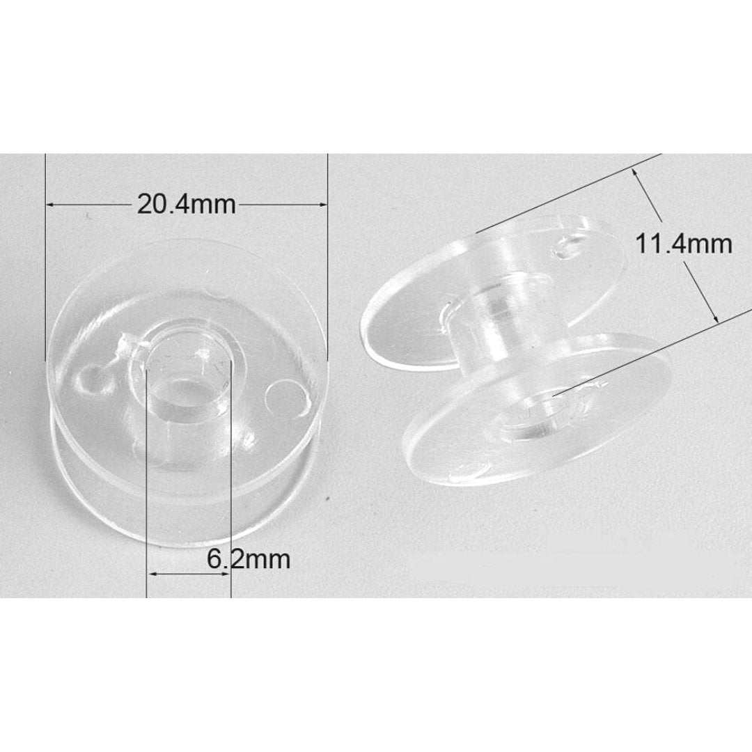 25 Empty Bobbins in a Clear Storage Box | MadamSew