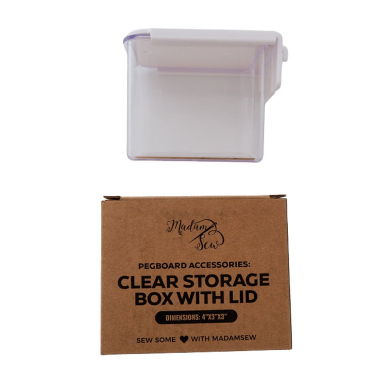 Clear Box with Lid (4x3x3 inches) - Pegboard Accessories – MadamSew