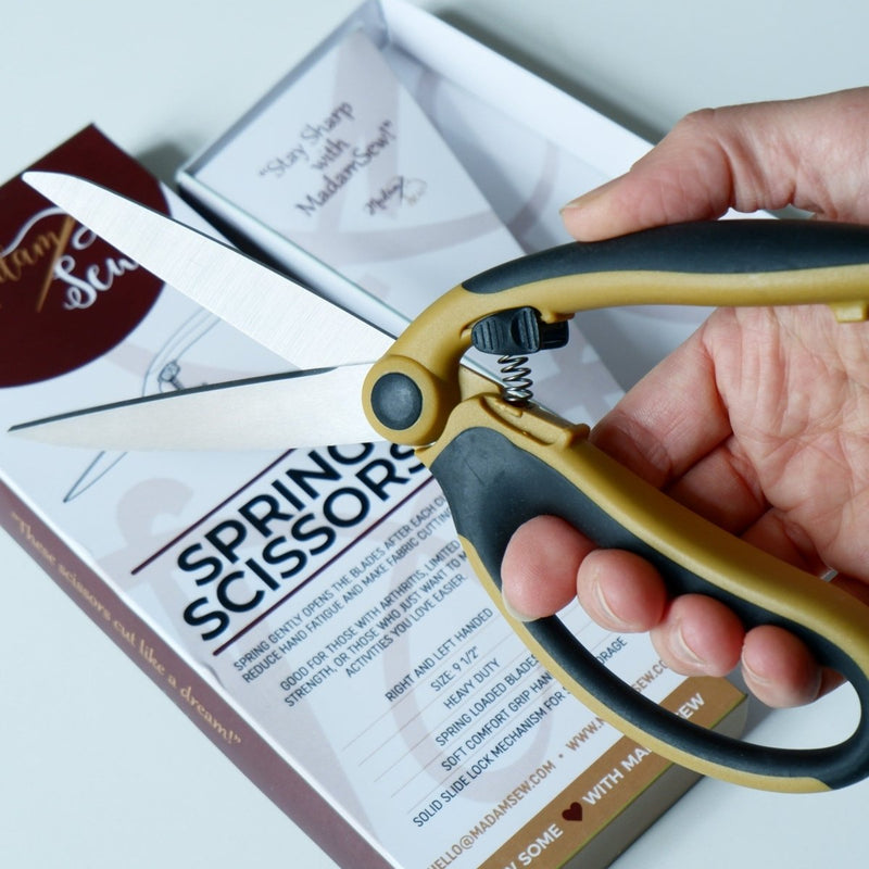 Spring Loaded Fabric Scissors for Sewing – MadamSew