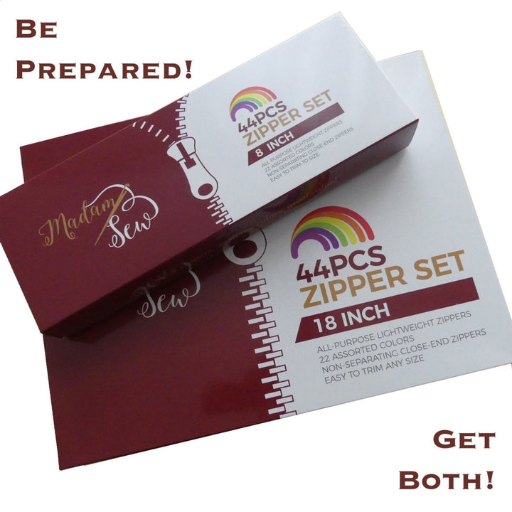 Zippers Sets - 44 pcs/box - 22 colors - 2 sizes – MadamSew